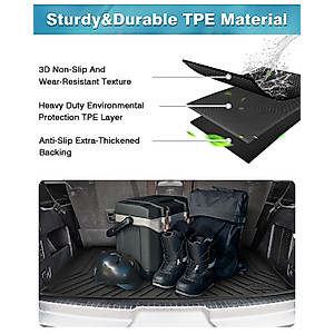 Mixsuper Cargo Liner for Ford Expedition Max/Lincoln Navigator L 2018-2024, All Weather Cargo Mat Rear Trunk Liner Behind The 3rd Row Seats Black