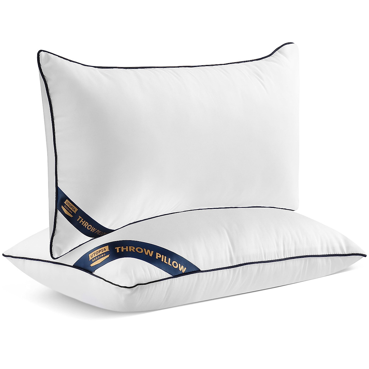 Utopia Bedding Throw Pillow Inserts (Pack of 4, White), 12 x 20 Inches Decorative Indoor Pillows for Sofa, Bed, Couch, Cushion Sham Stuffer