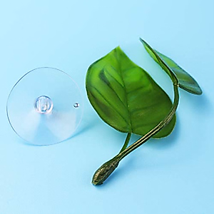 Lystaii 4pcs Betta Fish Leaf Pad with Suction Cup, Betta Bed Leaf Hammock Double Leaf Design Lightweight and Realistic Resting Spot Breeding Decoration Comfortable Laying Hiding Habitat