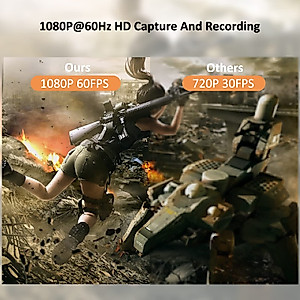 ANRIS Video Capture Card, HDMI USB Video Capture Card for Gaming, Streaming, Teaching, Video Conference or Live Broadcasting, Compatible with PS3, PS4, PS5, XboxOne, Nintendo Switch, Wii.