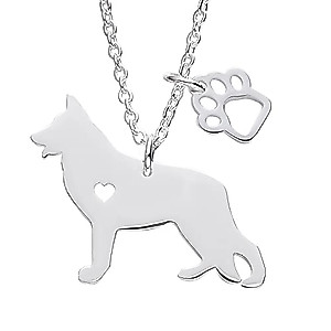Melix Animal Yorkie Labrador Pitbull Husky Alaskan Akita Boxer Corgi Dachshund German Shepherd Golden Retriever stainless steel Pet Dog Doggy Pendant Necklace Gift
