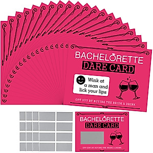 35 Pieces Girls Single Party Dare Cards Scratch Off Cards Night Out Scratch Off Activity Funny Dares Cards for Wedding Showers Bridal Party Supplies (Wine Glass)