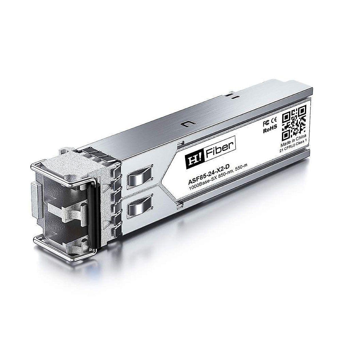 2 Pack of SFP Transceiver Multimode Gigabit Mini-GBIC Module Bundle with 1meter OM3 LC to LC Fiber Patch Cable, 1000Base-SX Compatible for Netgear AGM731F and More