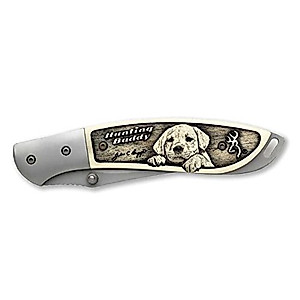 Browning Lab Puppy Limited Folding Knife,3.375in,Stainless Blade,White Smooth Bone Handle 322904