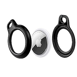 AirTag Holder with Strap and Key Ring, Hard Case for Apple Tracker with Keychain, Secure Holder 4 Pack