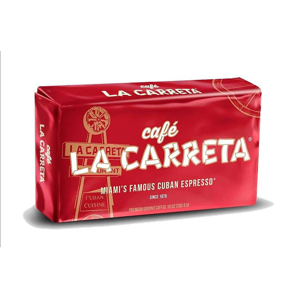 Cafe La Carreta Dark Roast Espresso Coffee 10 oz Miami Cuban style Espresso Ground Coffee