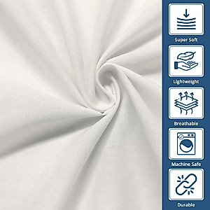 BLUECLANS Duvet Cover King Size 100% Egyptian Cotton 3 Piece Duvet Cover Set California King 800 Thread Count Soft Comforter Cover with Zipper Closure 2 Pillowcases White [Comforter Not Included]