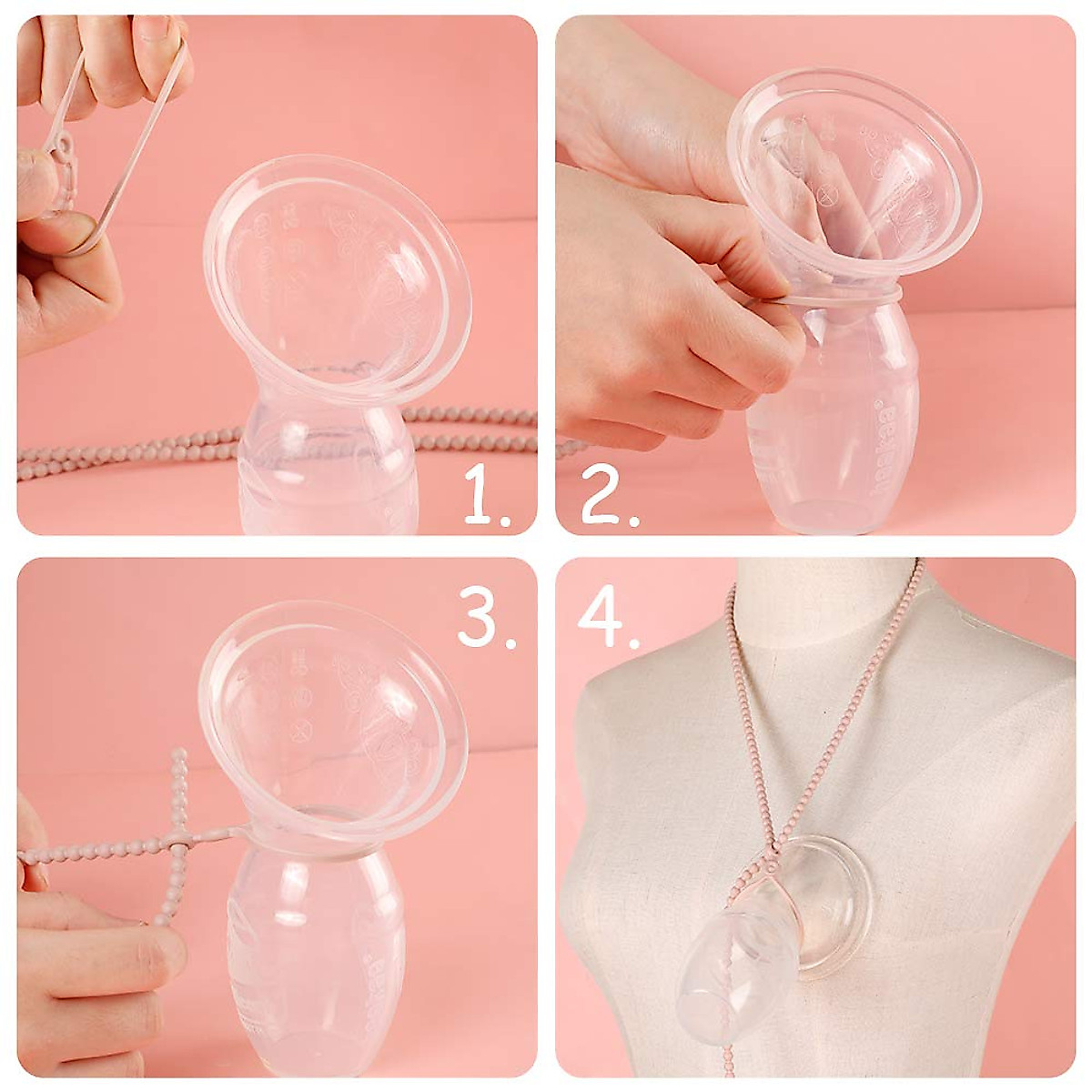 haakaa Silicone Strap Suitable for Gen.1/2/3 Manual Breast Pump Prevent Breast Pump from Falling off During Use (Blush Color) -1pc