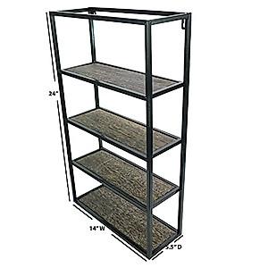 Admired By Nature ABN5E177-NTRL Floating Wall Shelves, 27" Rustic Wood Shelves Book Shelves Wall Mounted Room Decor (Weathered Brown)