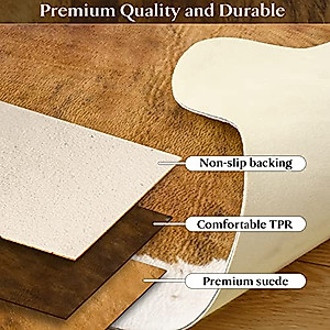 Beraliy Durable Cowhide Rug, Cow Print Rugs for Bedroom, Faux Fur Animal Cow Hide Carpet for Western Decor Living Room, 3.6 x 2.3 ft, Brown