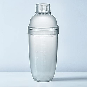 Homestia 24 oz Plastic Cocktail Shaker 3-Piece Drink Mixer Boba Tea Shaker W/Jigger