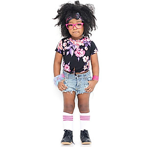 juDanzy Baby, Toddler & Kids Knee High Tube Socks For Boys & Girls With Grips (6-10 Years (Size 1-4, White/Pink)