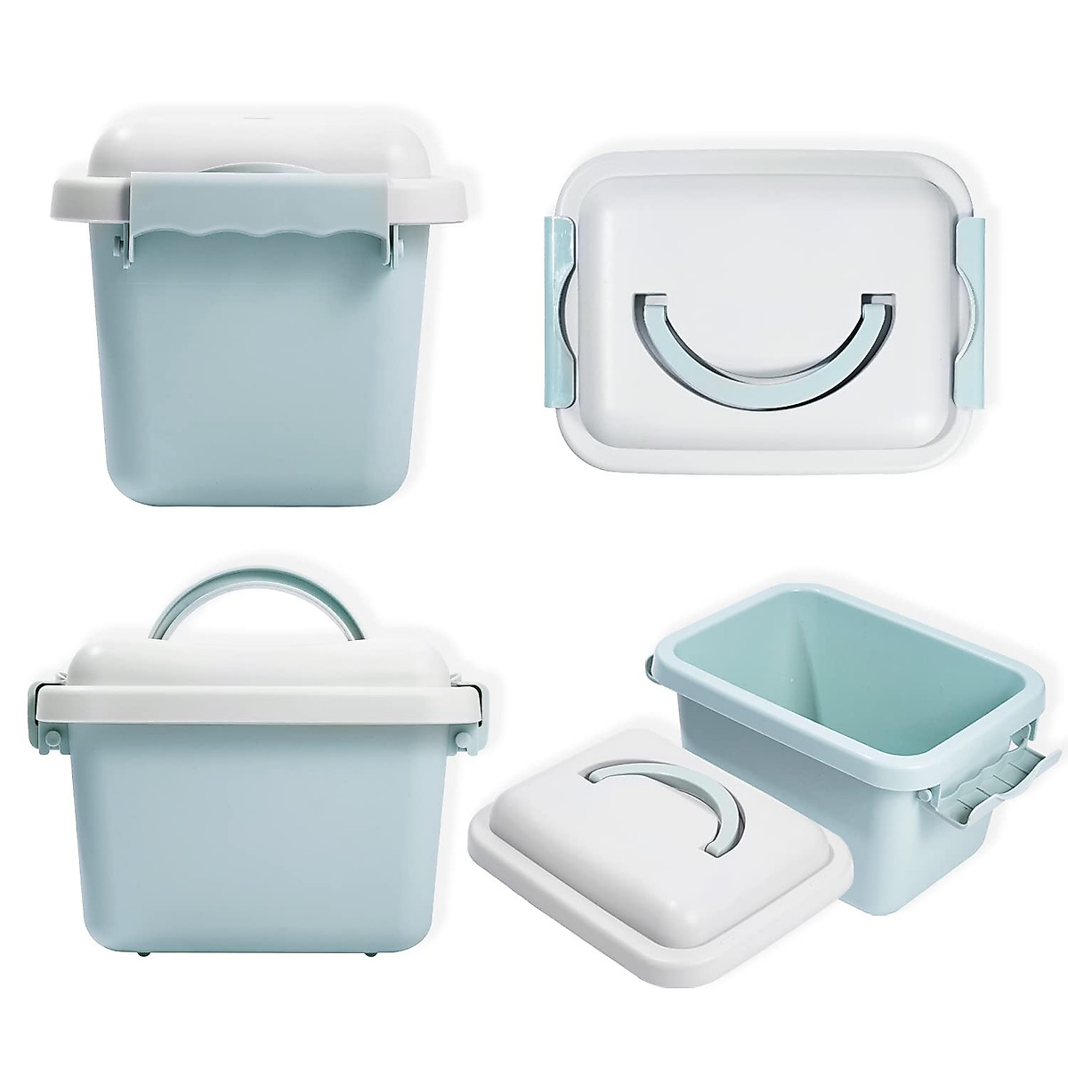 Naivees 4 Pack Storage Latch Bins with Lids/Handle, Plastic Storage Containers