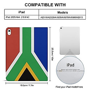 South African Flag Fashion Case for IPAD 2020 AIR 4 （10.9in）, Pen Slot Protective Cover for IPAD 2020 AIR 4 （10.9in）, Convenient Magnetic Stand