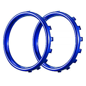 eXtremeRate Matte Chrome Blue Accent Rings Accessories for Xbox One Elite, Elite Series 2 Controller, Replacement Parts Profile Switch Buttons for Xbox One Elite Controller - Pack of 2