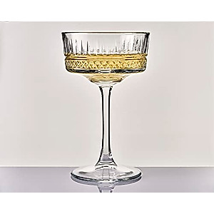 Pasabahce Vintage Coupe Glasses Set Of 4 - Exclusive Champagne, Cocktail, Martini, Wine Glasses - Long Stem Glassware - 8.8 oz - Perfect for Parties, Gifts, Housewarming, Weddings,Aniversary