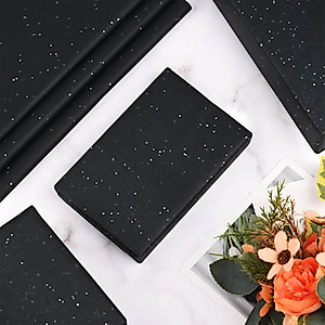 Bolsome 120 Sheets 20 * 14 Inches Black Glitter Tissue Paper for Gift Wrapping, Sparkle Tissue Paper for Gift Bags for Birthday Wedding Christmas DIY Crafts