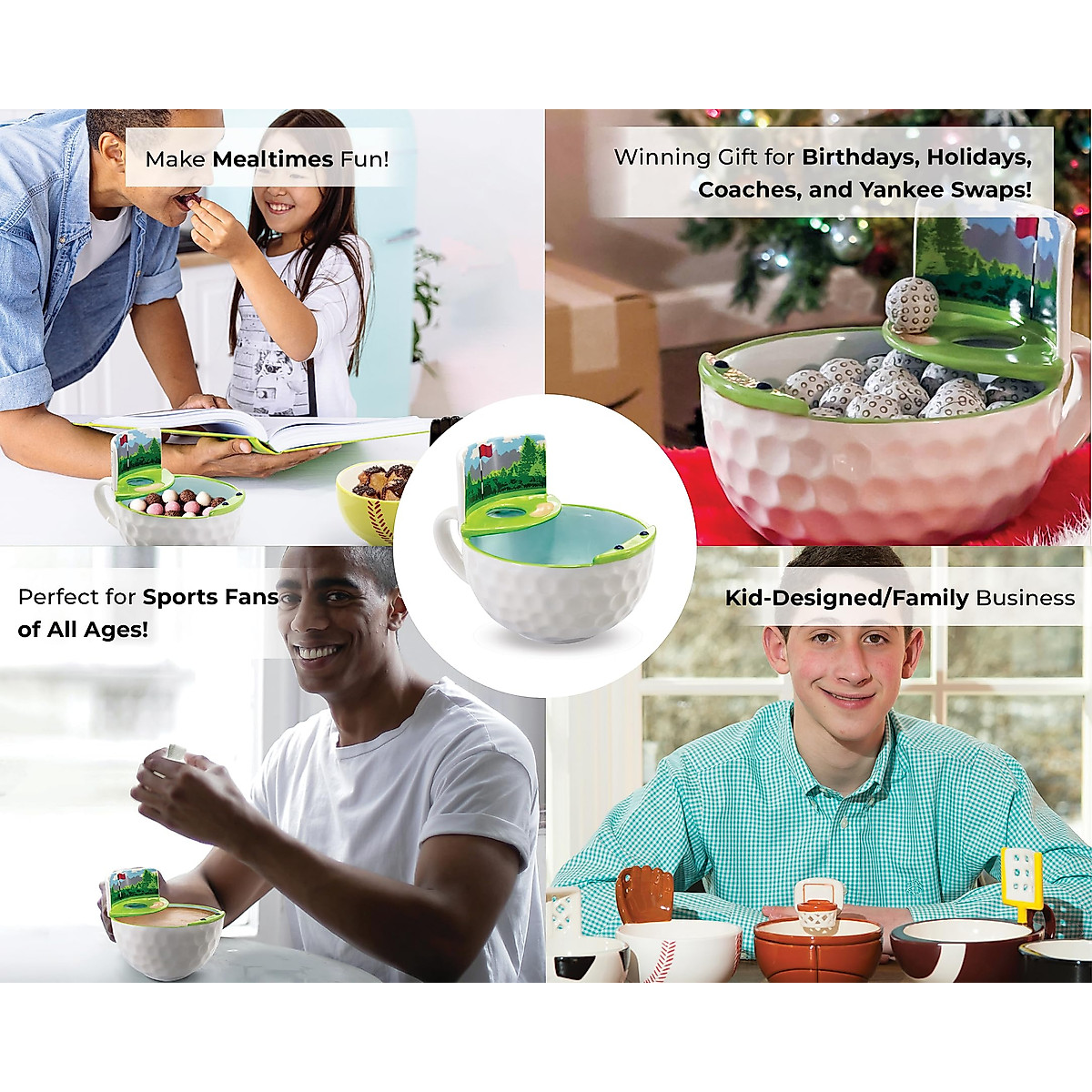 MAX'IS Creations The Golf Mug With A Green, Novelty Ceramic Coffee Mug, Soup Bowl, Funny Idea for Men Women Golfers Dad Him Her Kids Golf Lovers Golf Players, Golf Accessories, 16oz