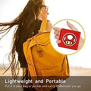 UFOPETIE Game Card Case Storage Box for Switch Game Cards Mario Games Up to 12 Games,for Nintendo Switch Game Card Case Cube for Nintendo Switch Game Storage Box Mario Mushroom