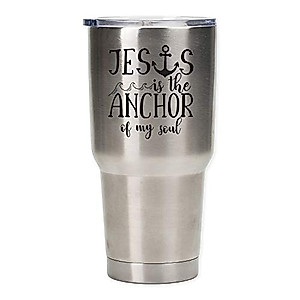 Elanze Designs Jesus is the Anchor of My Soul Stainless Steel 30 oz Travel Mug with Lid