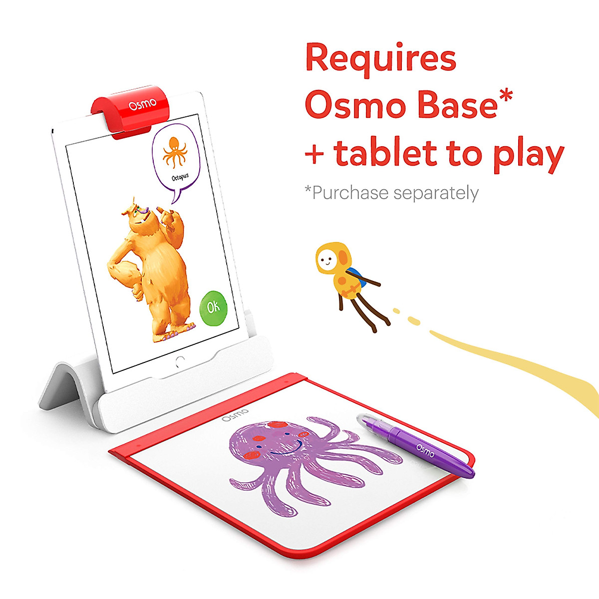 Osmo - Genius Starter Kit & Monster Game for iPad - Ages 5-12 - Math, Spelling, Creativity & Bring Monsters to Life - 6 Learning Games (iPad Base Included - Amazon Exclusive)