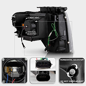 ACANII - For [HID/Xenon Model] 2013-2014 Ford F150 Truck LED Signal Built-In Low/High LED Projector Headlights Headlamps