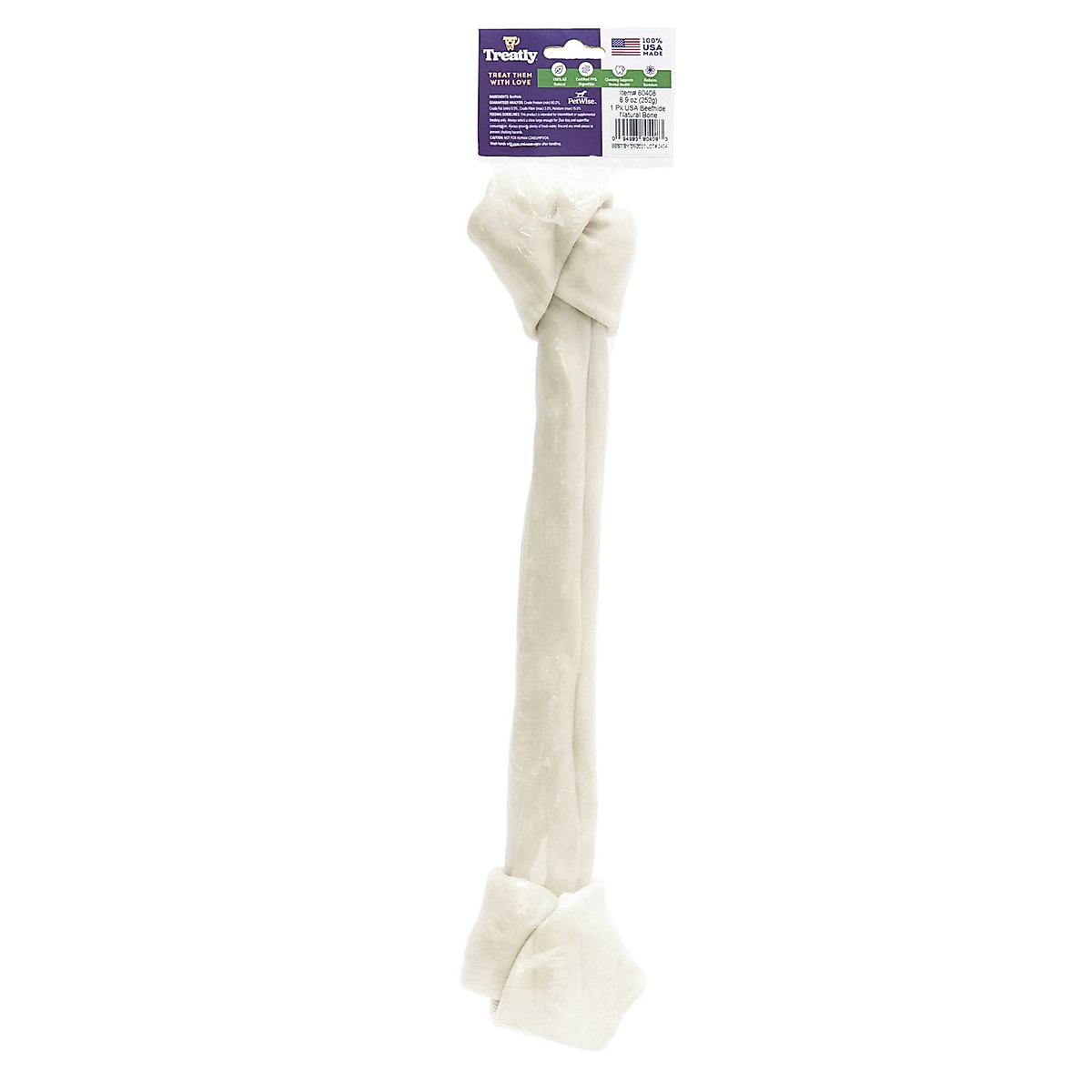 Treatly USA Beefhide Bones 15-17" Dog Chew Treats - Natural Flavor, 1 Count/1 Pack