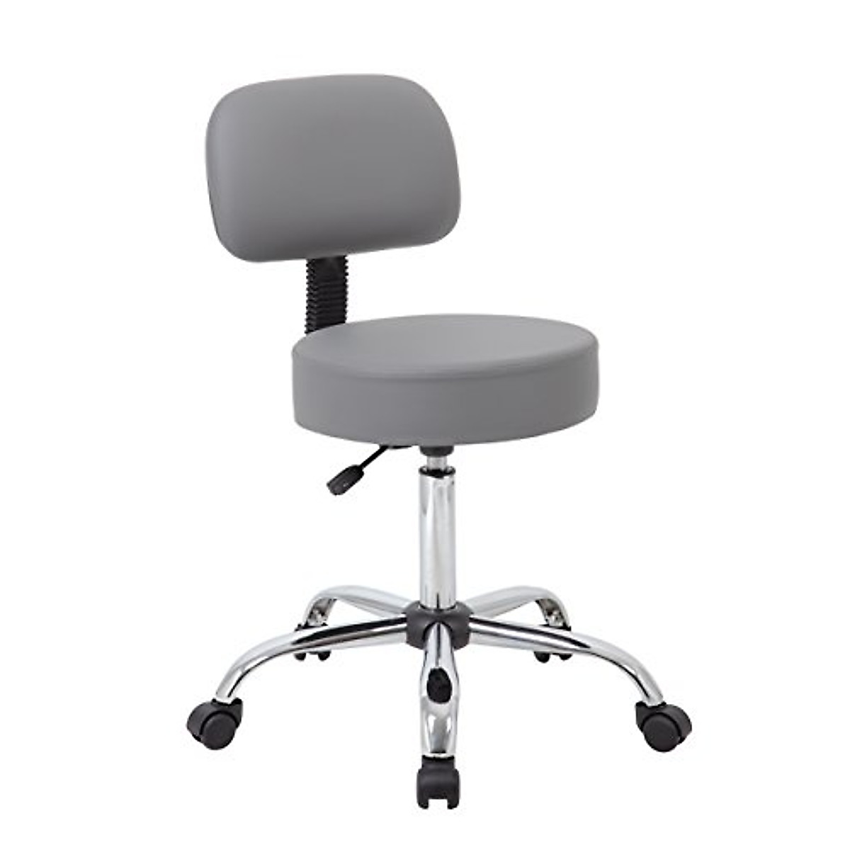 Boss Office Products Be Well Medical Spa Professional Adjustable Drafting Stool with Back, Grey