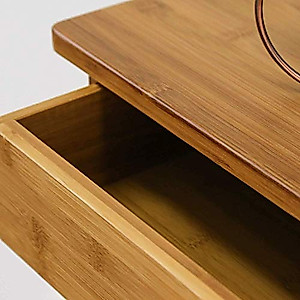 Kinlife Bamboo 6-Tiers Wine Rack with Drawer Free Standing Holder Storage Display Shelves for Storing 36 Bottles with Table Top