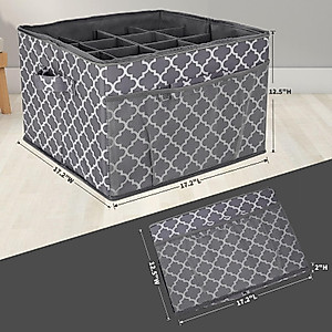 CARSHAM Shoe Organizer for Closet - Fits 4-16 Pairs, Large Foldable Shoe Box Storage Containers with Adjustable Dividers, Clear Cover & 2 Mesh Pockets, Shoe Bins for Sneakers High Heeled Boots