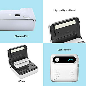 VIBY Mini BT Pocket Printer Portable Instant Mobile Printer Thermal Paper Receipt Printer for Android iOS Smartphone Windows