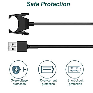 Kissmart Charger for Fitbit Charge 4, Replacement USB Charging Cable Cord Dock Adapter for Fitbit Charge 4 Fitness Wristband (2Pack, 1m/3.3ft)