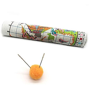 Maydear Cross Stitch Kits Stamped Full Range of Embroidery Starter Kits for Beginners DIY 11CT 3 Strands - Lucky Peacocks 24.02×29.53 inch