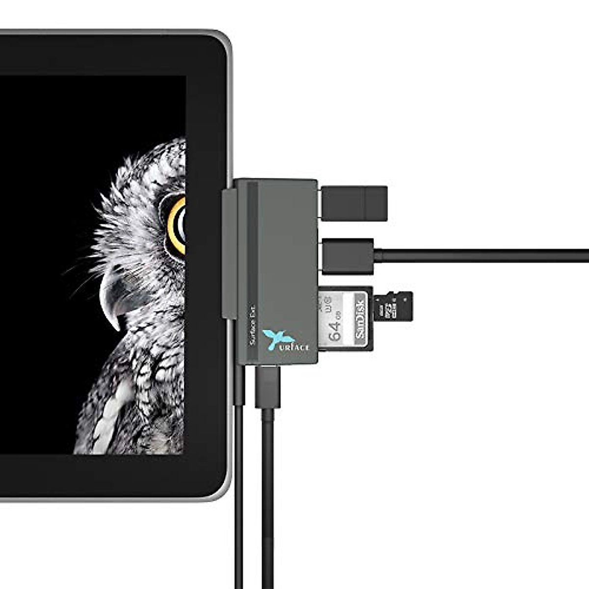 Imedia IMD-SGO346 Docking USB3.0 Hub & Reader+PD for SurfaceGo Gun Metallic Surface Go Series/IMD-SGO346