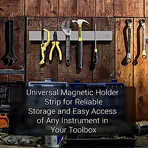 Efficient and Space-Saving Magnetic Knife Holder 16 Inch - Saving Magnetic Knife Strips - Effortlessly Organize Your Kitchen, Display Knives, and Free Up Counter Space (Metallic)