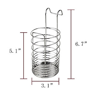 kaileyouxiangongsi 304 Stainless Steel Utensil Drying Rack/Chopsticks/Spoon/Fork/Knife Drainer Basket Flatware Storage Drainer (Round)