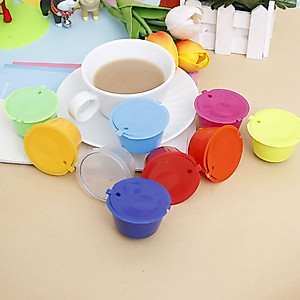 iSuperb 7PCS Reusable Coffee Capsules Refillable Brewers Compitiable (Grenn+Red+Blue+Rose red+Purple+Pink+Yellow)