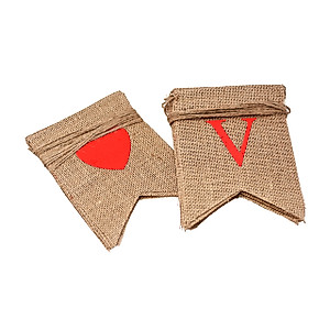 Mandala Crafts Happy Valentines Day Banner Valentines Day Decor - Burlap Happy Valentines Day Sign Decoration - Heart Valentine Garland for Fireplace Mantel