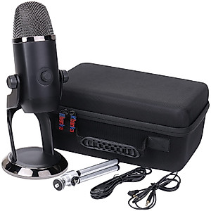 khanka Hard Travel Case Replacement for Logitech for Creators Blue Yeti USB Microphone/Blue 1967 Yeti Pro USB Condenser Microphone, Case Only