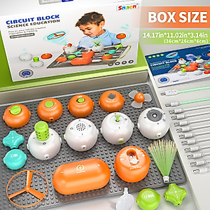 SNAEN Circuit Kits Circuit Blocks for Kids Electronics Exploration Kit DIY Electronic Blocks 100+ Projects, 30 Circuit Parts, Science Kits for Boys Girls, STEM Educational Toys for Kids 3+