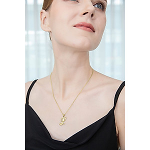 GemStar USA Yellow Gold Flashed Sterling Silver I Letter Initial Alphabet Name Personalized 925 Silver Pendant Necklace