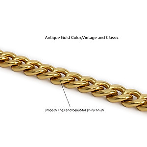 Xiazw 26 Inch Chic Metal Purse Chain Strap Handle Shoulder Straps Replacement Charms for Bag Handbags (Old Gold)