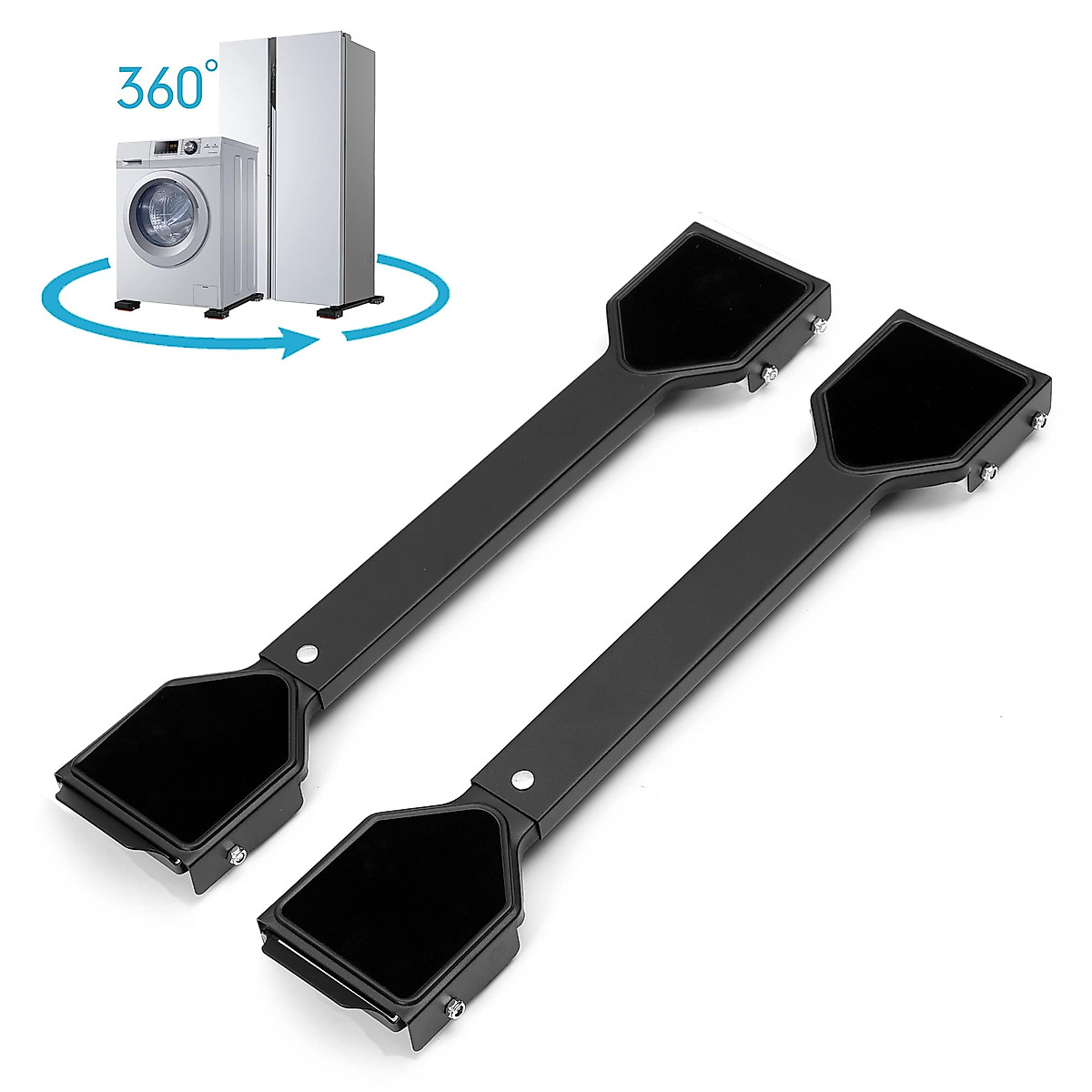 Appliance Dolly Cart with 360 Degree Moving Wheels Mini Fridge Stand Extendable Appliance Rollers Furniture Mover Mobile Roller Base for Washing Machine, Dryer, Refrigerator, Dishwashers, Furniture