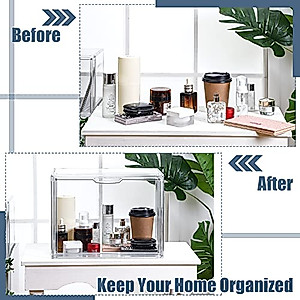 Acrylic Display Case Clear Plastic Purse and Handbag Storage Organizer for Closet, Stackable Acrylic Storage Boxes with Magnetic Door for Collectibles Shoes Wallet Cosmetic Book Toys Display (8 Pack)