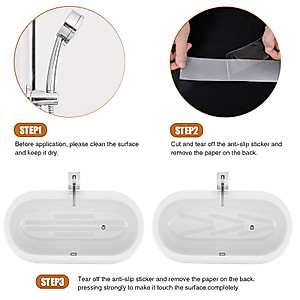 Secopad Anti Slip Tape, Clear Non-Slip Traction Grip Tape for Stairs, Bathtubs, Pools, Boats, 2In x 38Ft Transparent Waterproof Adhesive Staircase Step Treads, Soft, Comfortable for Bare Feet