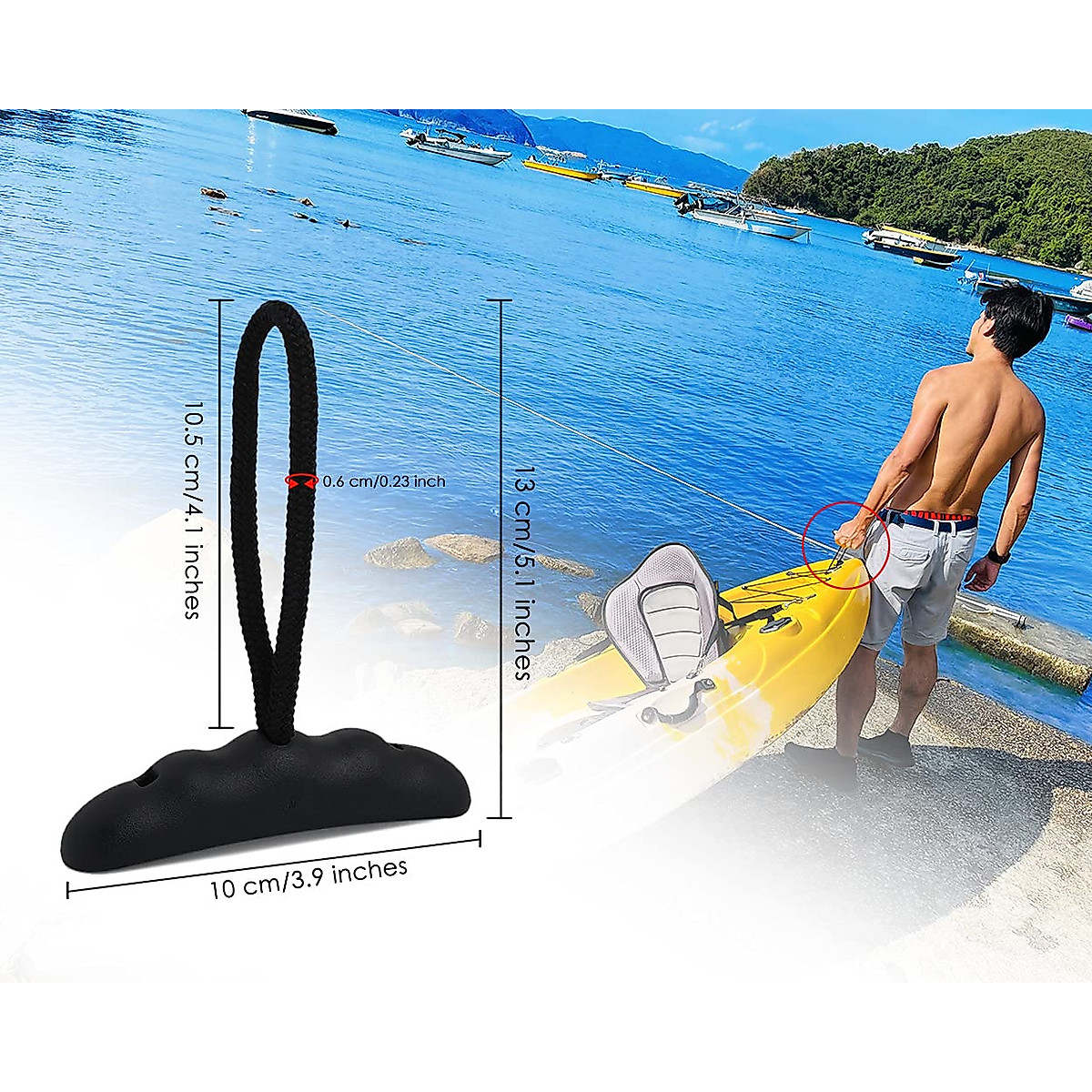 DS. DISTINCTIVE STYLE Kayak Handles 2 Pieces Carry Handles Replacement Kayak Accessories (Front Rear Mount)