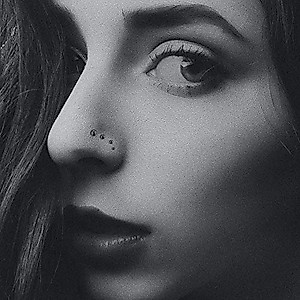 Yeelong 20 Gauge 316L Stainless Steel L Shaped Screw Bone 1.5mm 2.0mm 2.5mm 3.0mm Nose Rings Studs Body Jewelry for Women Men (Black Bone)