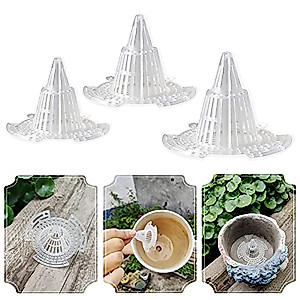 æ— 36Pcs Plastic Flower Pot Hole Mesh Pad, 2/3/4 inch Cone Shaped Plant Pot Bottom Grid Mat Plant Drainage Hole Screens for Prevent Soil Loss