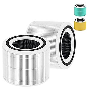 Core 300 Core 300s Filter Compatible with LEVOIT Core 300 and Core 300S VortexAir Air Purifier, Core 300-RF and Core P350 3-in-1 Hepa Filter, Part No. Core 300-RF and Core P350-RF, 2 Pack White