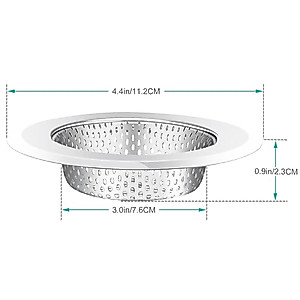 2 PCS Kitchen Sink Drain Strainer and Kitchen Sink Stopper Stainless Steel, Anti-Clogging Garbage Disposal Stopper for Standard 3-1/2 Inch Kitchen Sink Drain